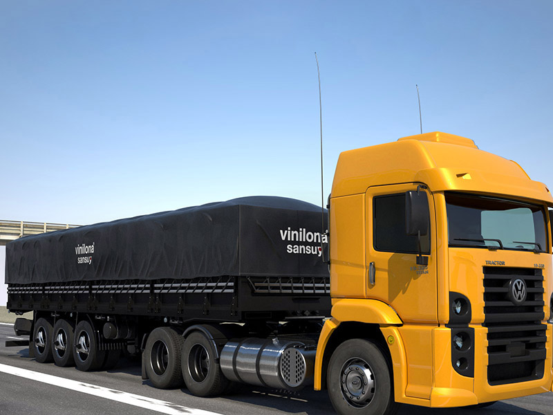 Vinilona: lona de caminhão e sistema para enlonamento de caminhão